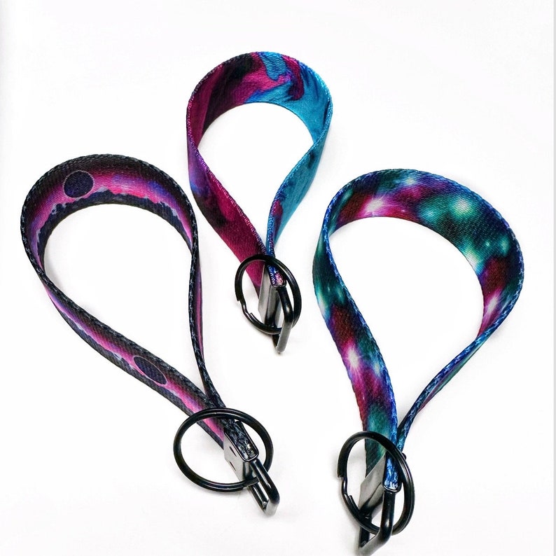 Purple Blue Keychain Wristlet / Teal Smoke Keyfob - Etsy