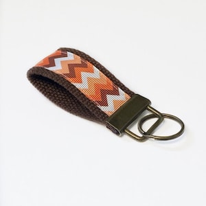 Chevron Keychain Wristlet, Autumn Key Fob Wristlet - Etsy