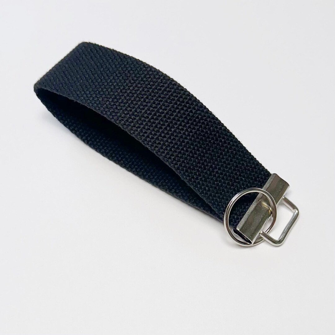 Black Cotton Webbing Wristlet Keychain / Extra Wide Key Holder - Etsy
