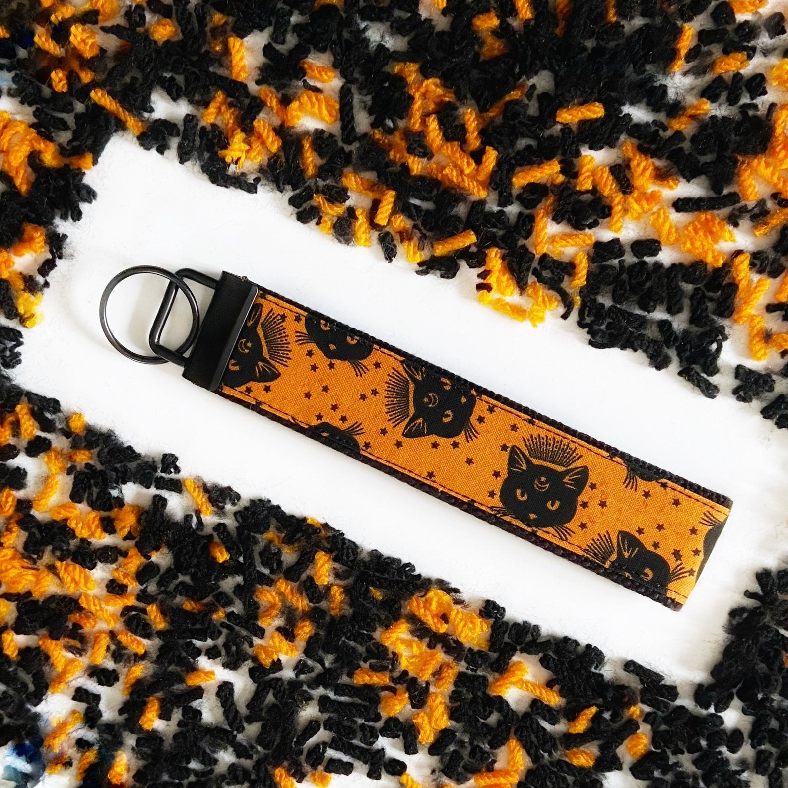 Black Cat Keychain Wristlet Cat Keychain Mini - Etsy