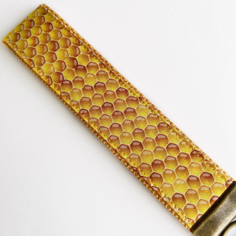 Honeycomb Keychain Wristlet, Honey Key Strap - Etsy