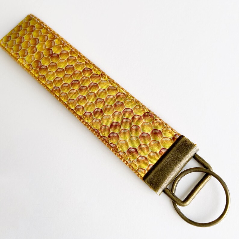 Honeycomb Keychain Wristlet, Honey Key Strap - Etsy
