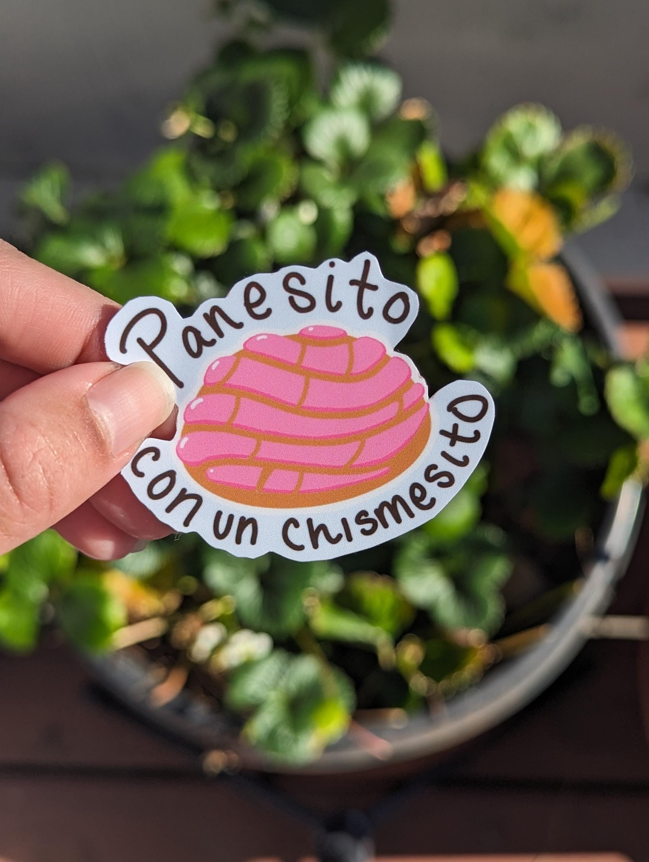 Panesito Con Un Chismesito - Sticker | Pan Dulce Sticker | Pink ...