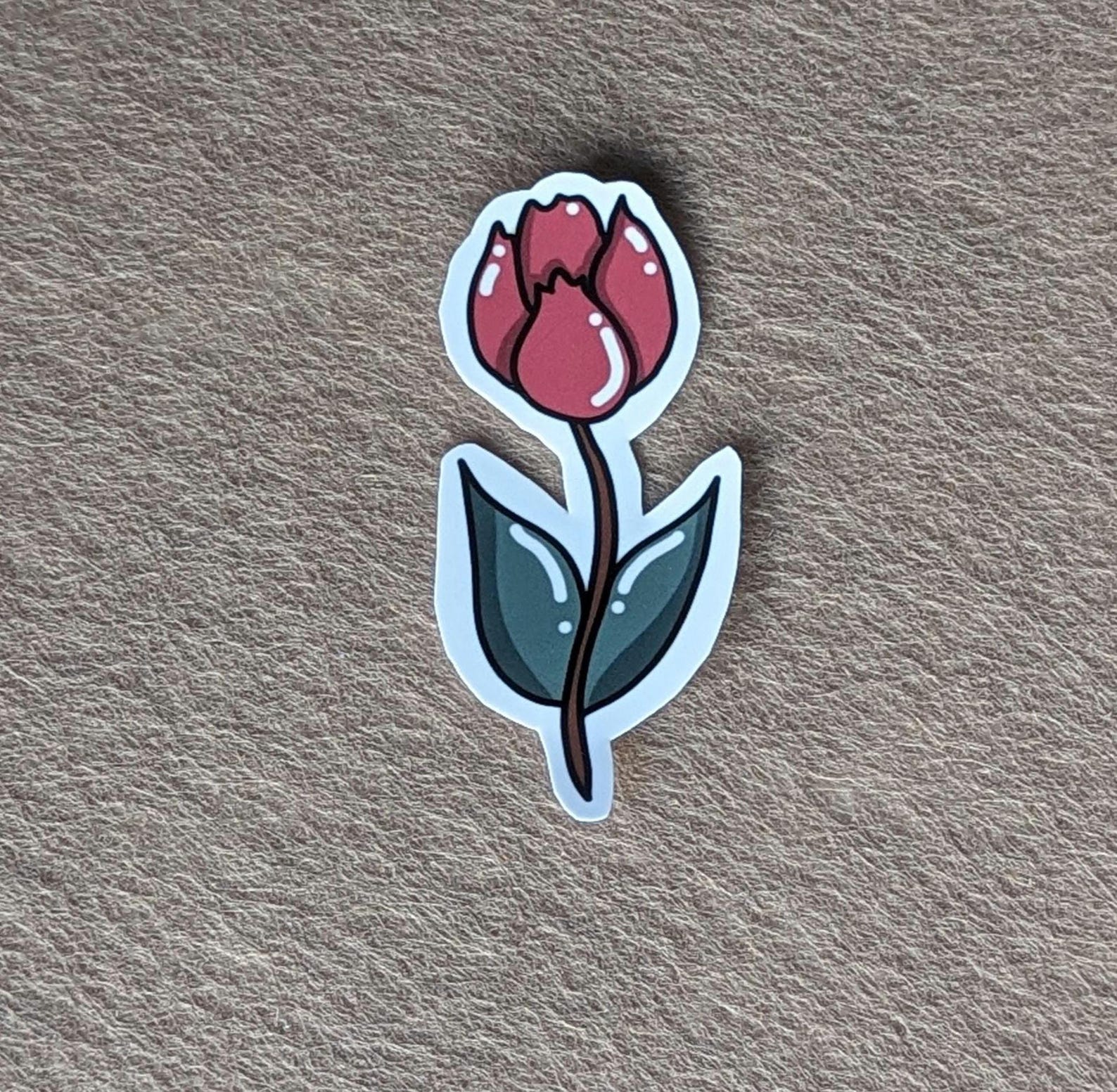 Tulip Sticker Floral Sticker Pink Tulip Floral Lover Flower Sticker ...