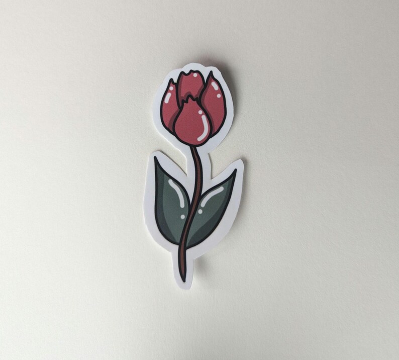 Tulip Sticker Floral Sticker Pink Tulip Floral Lover Flower Sticker ...