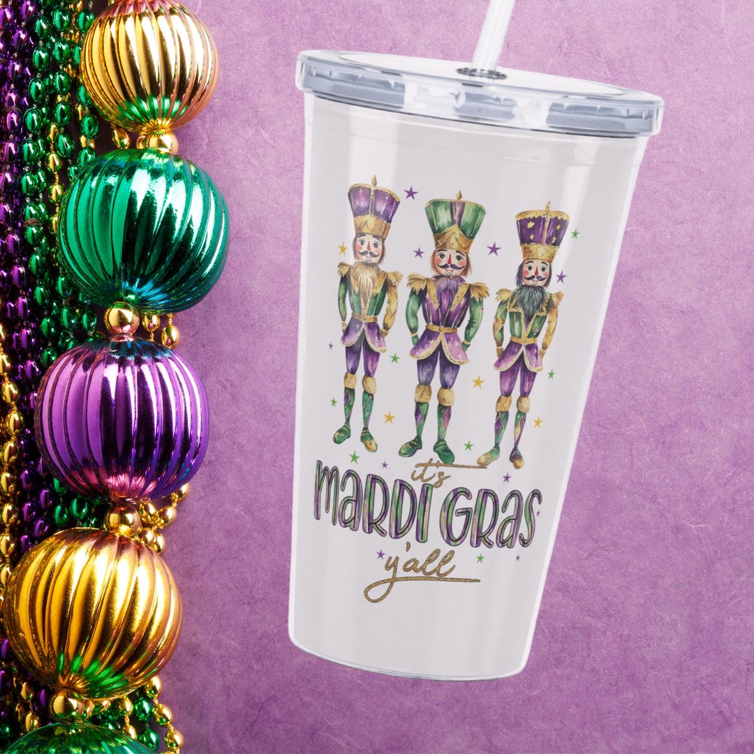Mardi Gras 20 Oz. Plastic Tumbler With Straw, Nutcracker Mardi Gras ...
