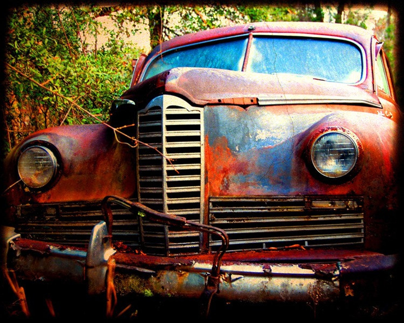 Automotive Art - Garage Art - Miss Jenny - Rusty Old Car - Packard ...