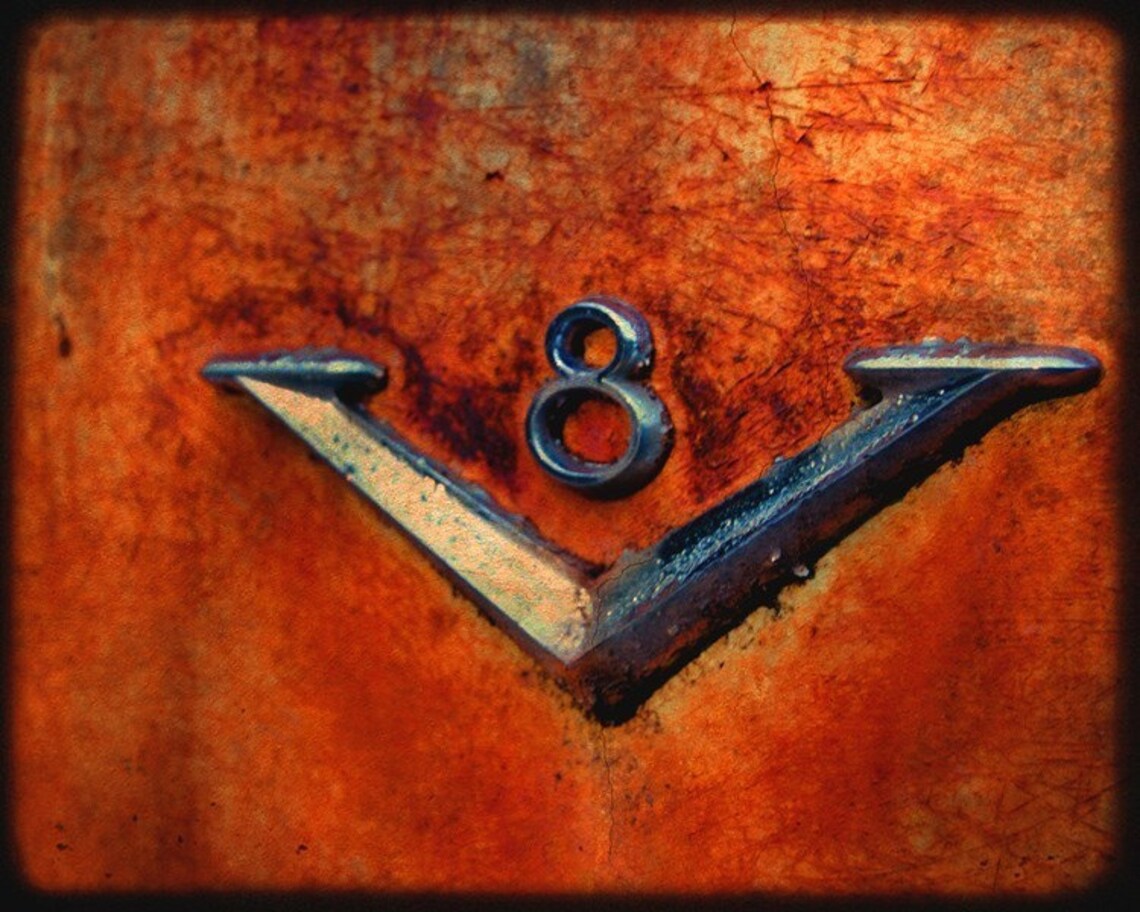 Automotive Art - Garage Art - Rusty Old Car - Desmond's V-8 - Old Rusty ...