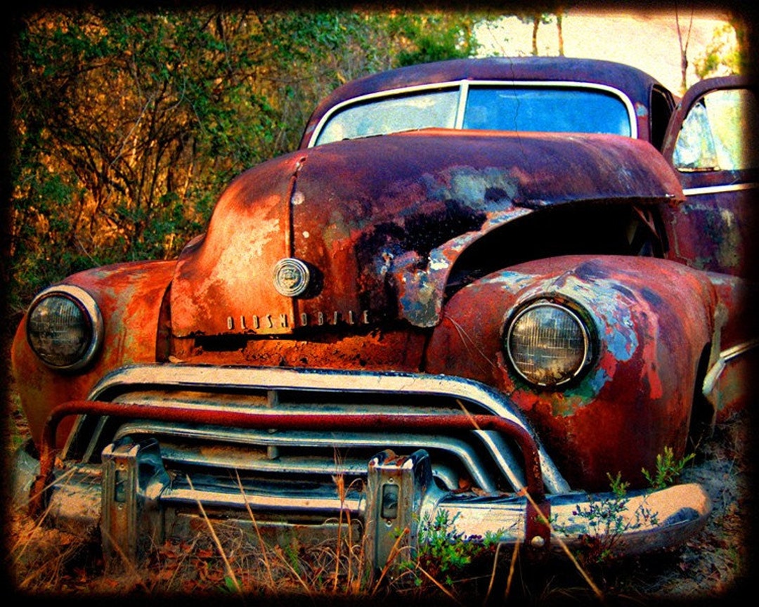Automotive Art - Garage Art - Miss Jasmine Take One - Rusty Old Car ...