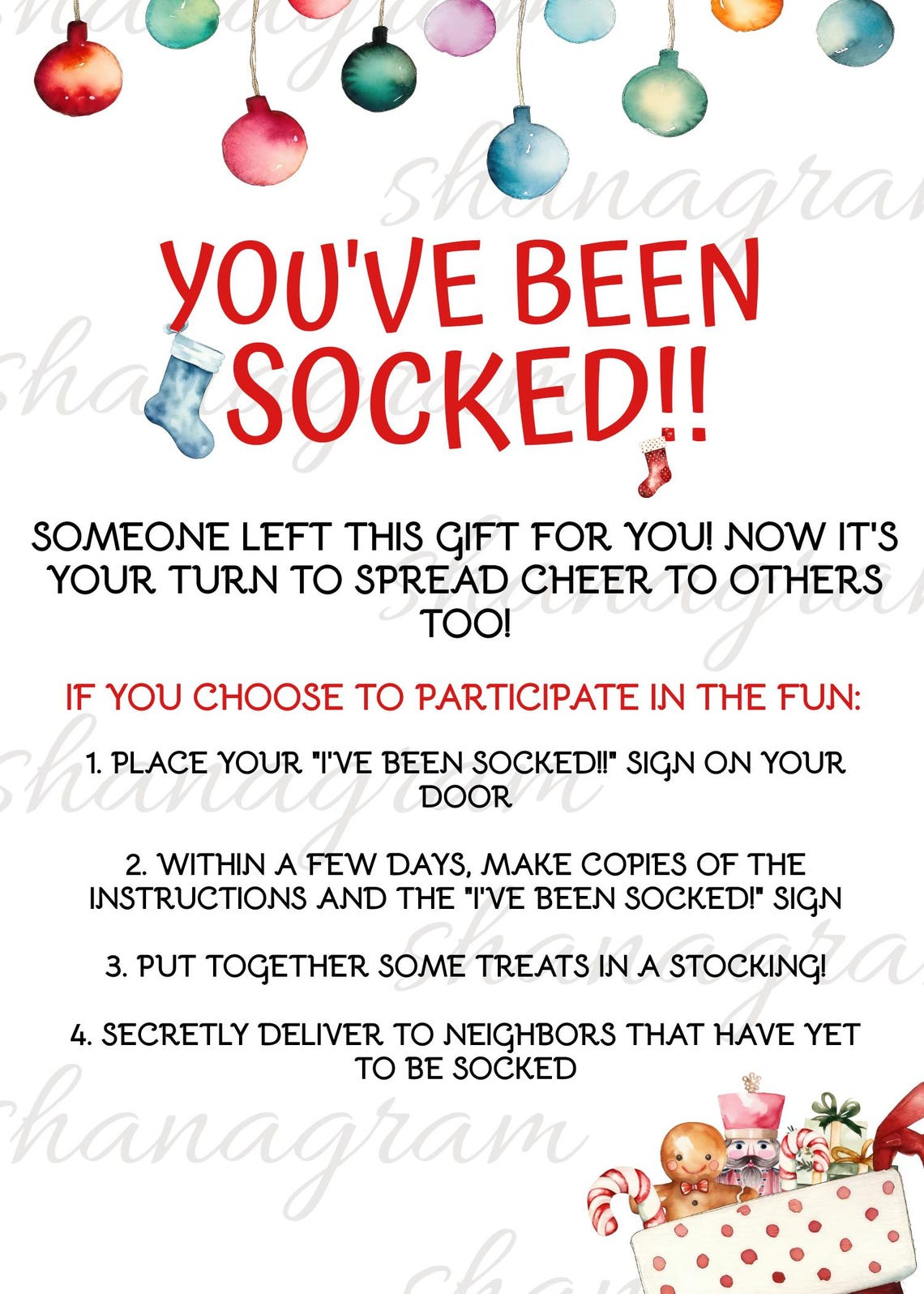 You've Been Socked Printable Neighborhood/friend Edition - Etsy