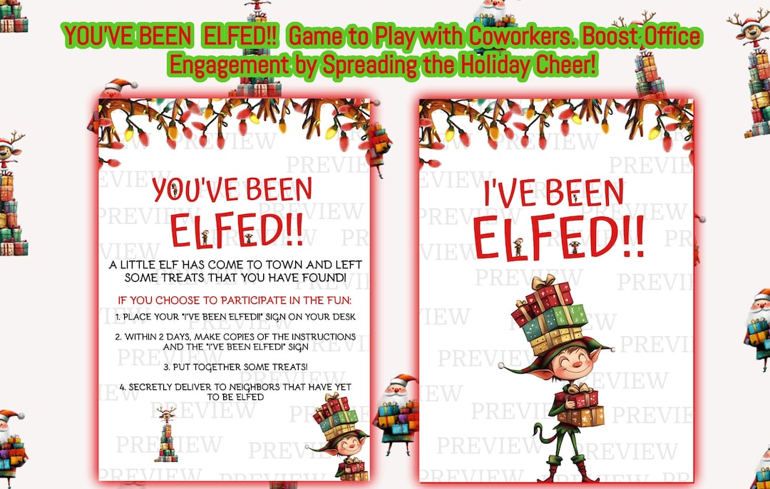 You've Been Elfed Printable Office Engagement Game - Etsy