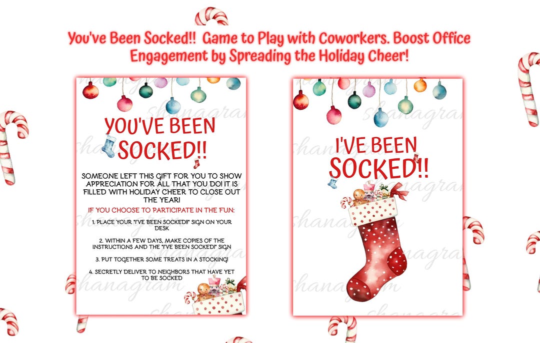 You've Been Socked Printable Engagement Game for Work - Etsy
