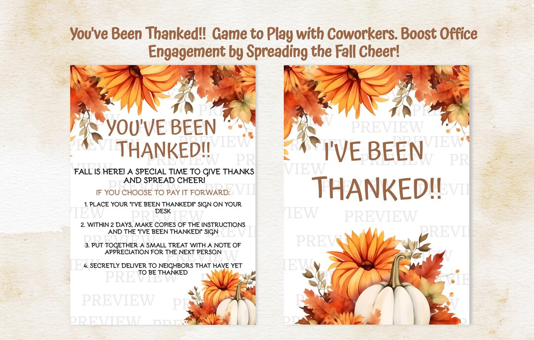 You've Been Thanked Printable Office Engagement Game - Etsy