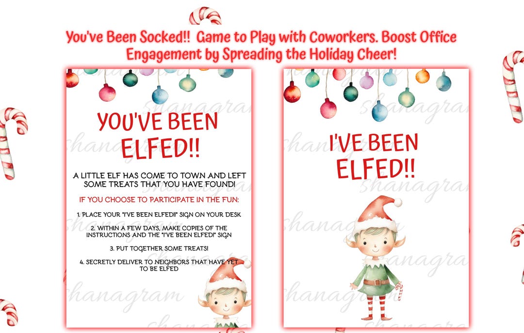 You've Been Elfed Printable Engagement Game for Work - Etsy