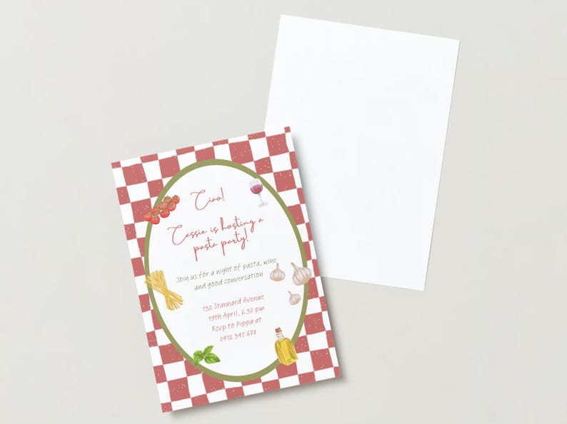 Pasta Party Invitation - Etsy