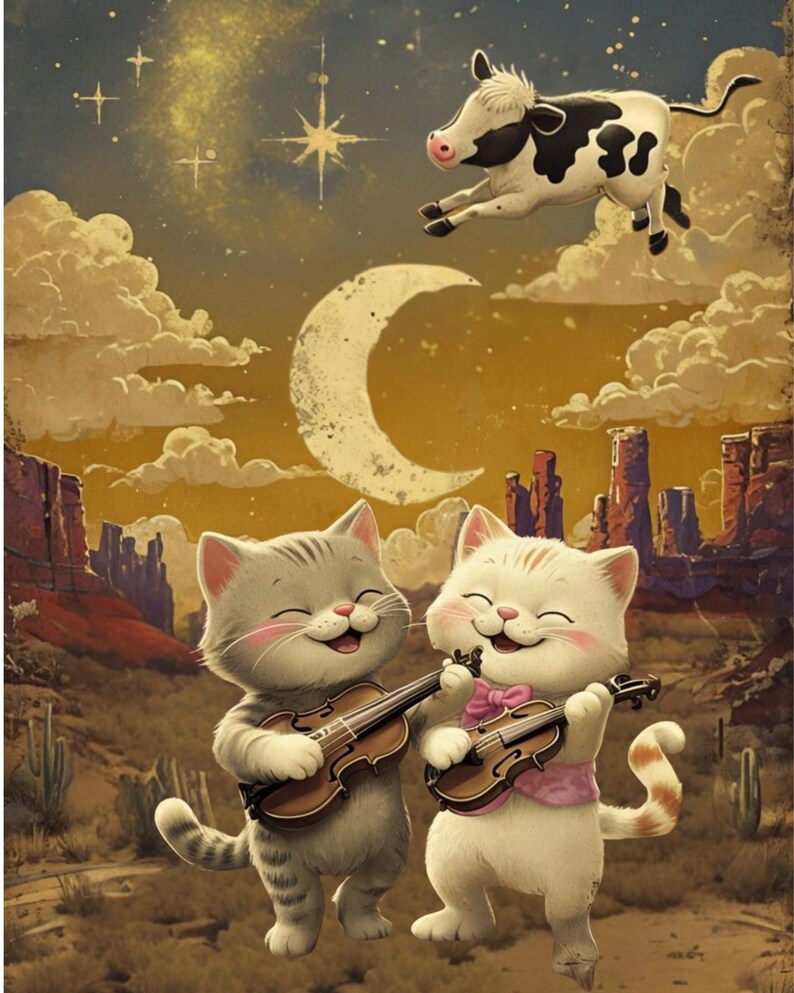Hey Diddle Diddle the Cat and the Fiddle the Cow Jumped Over the Moon ...