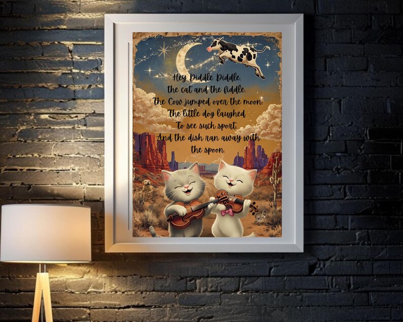 Hey Diddle Diddle the Cat and the Fiddle the Cow Jumped Over the Moon ...