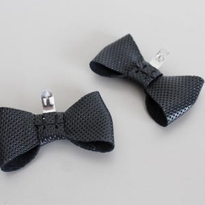 Black Leather Shoe Clips. Shoe Decoration With Reptile Print. Black New ...