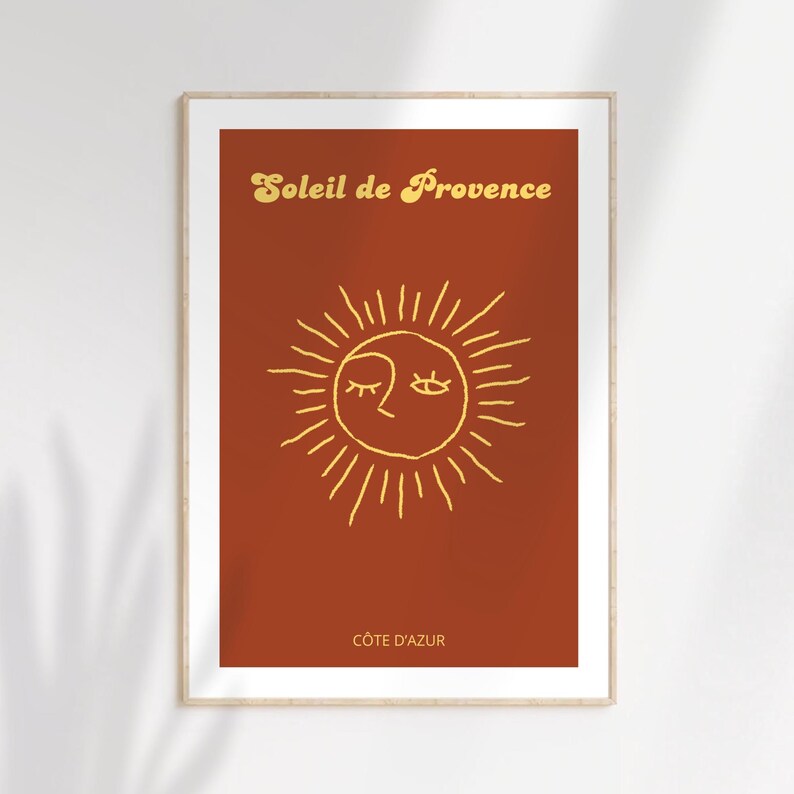 Provence Sun Poster | Digital Poster | Home Decoration | Cote D'azur ...