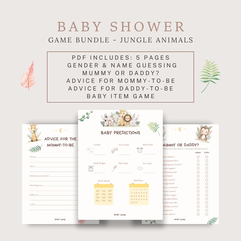 Baby Shower, Baby Shower Game Bundle, Baby Party, Baby Games, Baby ...