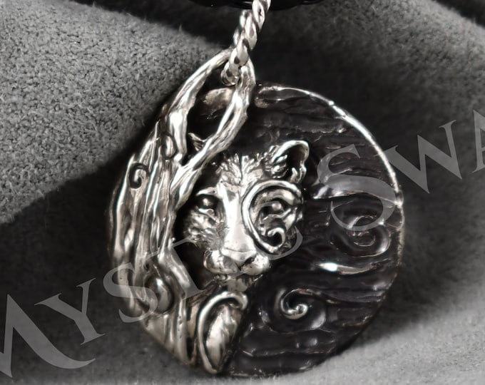 Mountain Lion Necklace, Puma Medallion, Sterling Silver Animal Jewelry ...