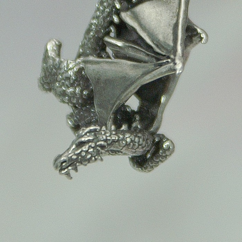 Diving Dragon Necklace Sterling Silver Fantasy Jewelry - Etsy