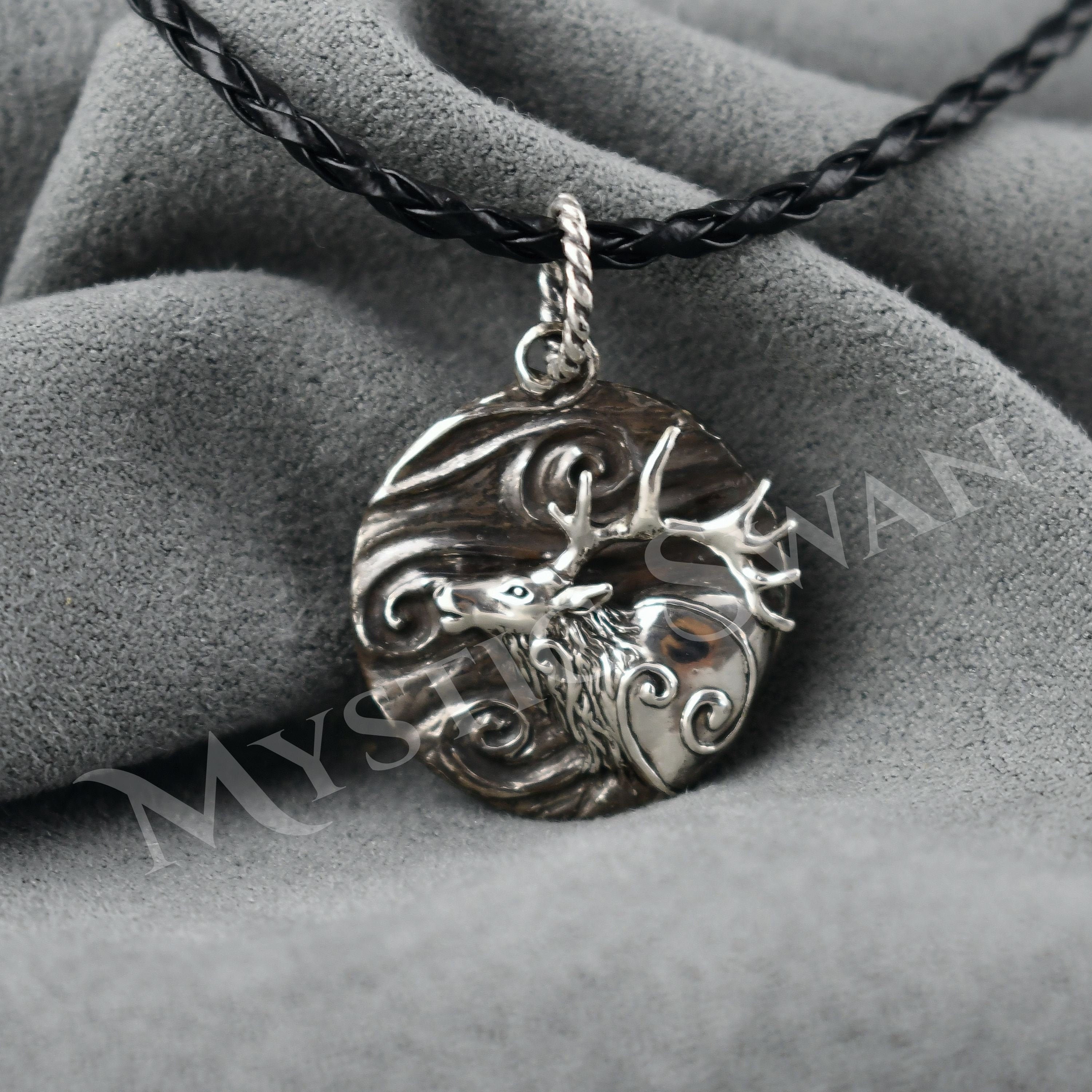 Elk Necklace, Elk Medallion, Sterling Silver Animal Jewelry, Spirit ...