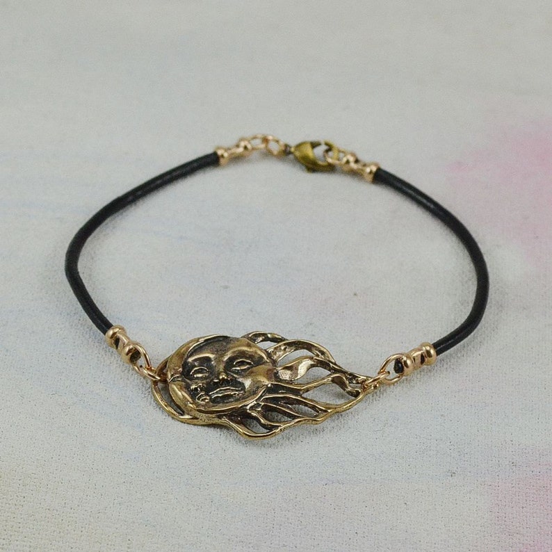 Fantasy Bracelet With Mystical Sun & Moon in Silver and Bronze - Etsy