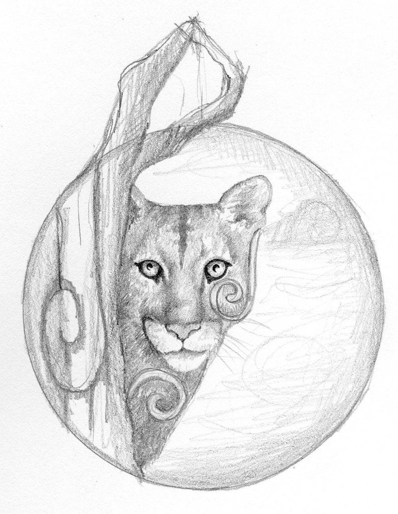 Mountain Lion Necklace, Puma Medallion, Sterling Silver Animal Jewelry ...