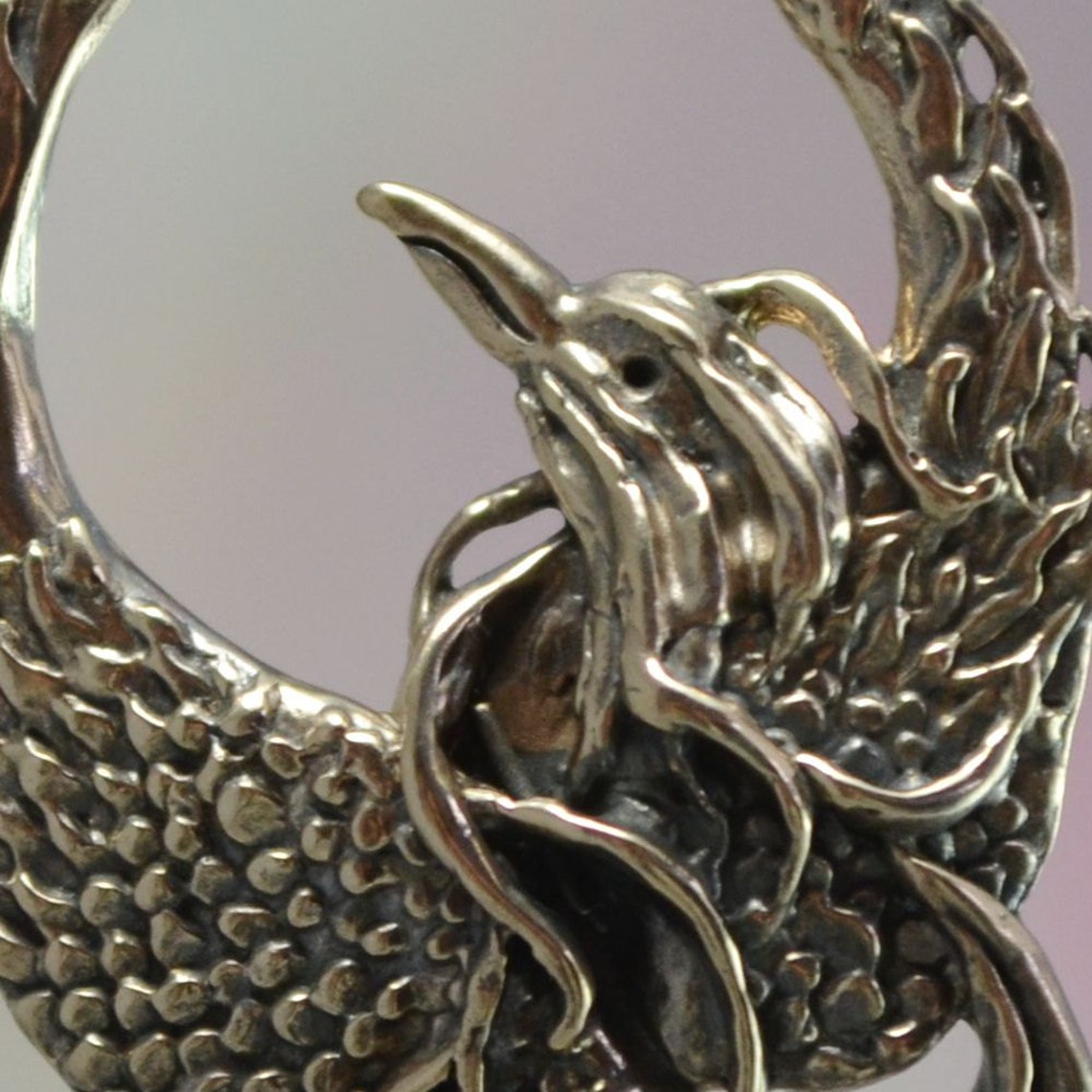 Mystical Phoenix Fantasy Jewelry Pendant in Bronze - Etsy