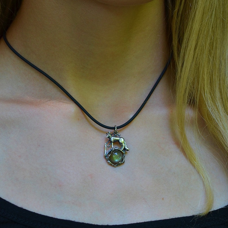 Fox Necklace Sterling Silver Animal Jewelry Fox Pendant With - Etsy
