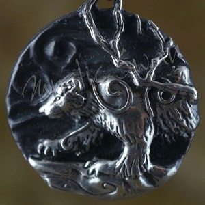 Wolverine Necklace, Wolverine Medallion, Sterling Silver Animal Jewelry ...