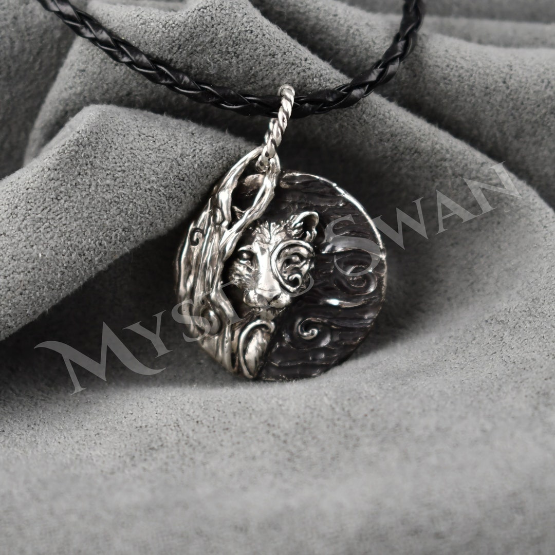 Mountain Lion Necklace, Puma Medallion, Sterling Silver Animal Jewelry ...