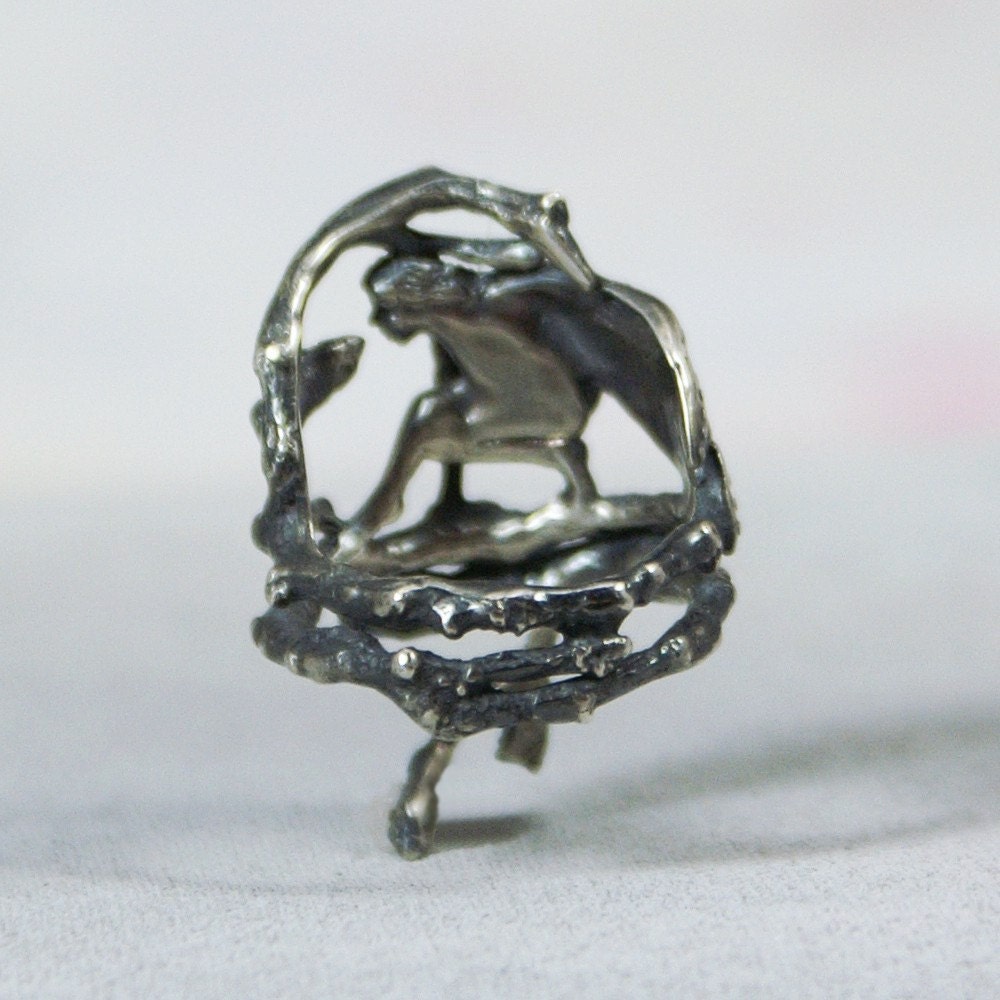 Faeries of the Wood Fantasy Ring in Sterling Silver - Etsy