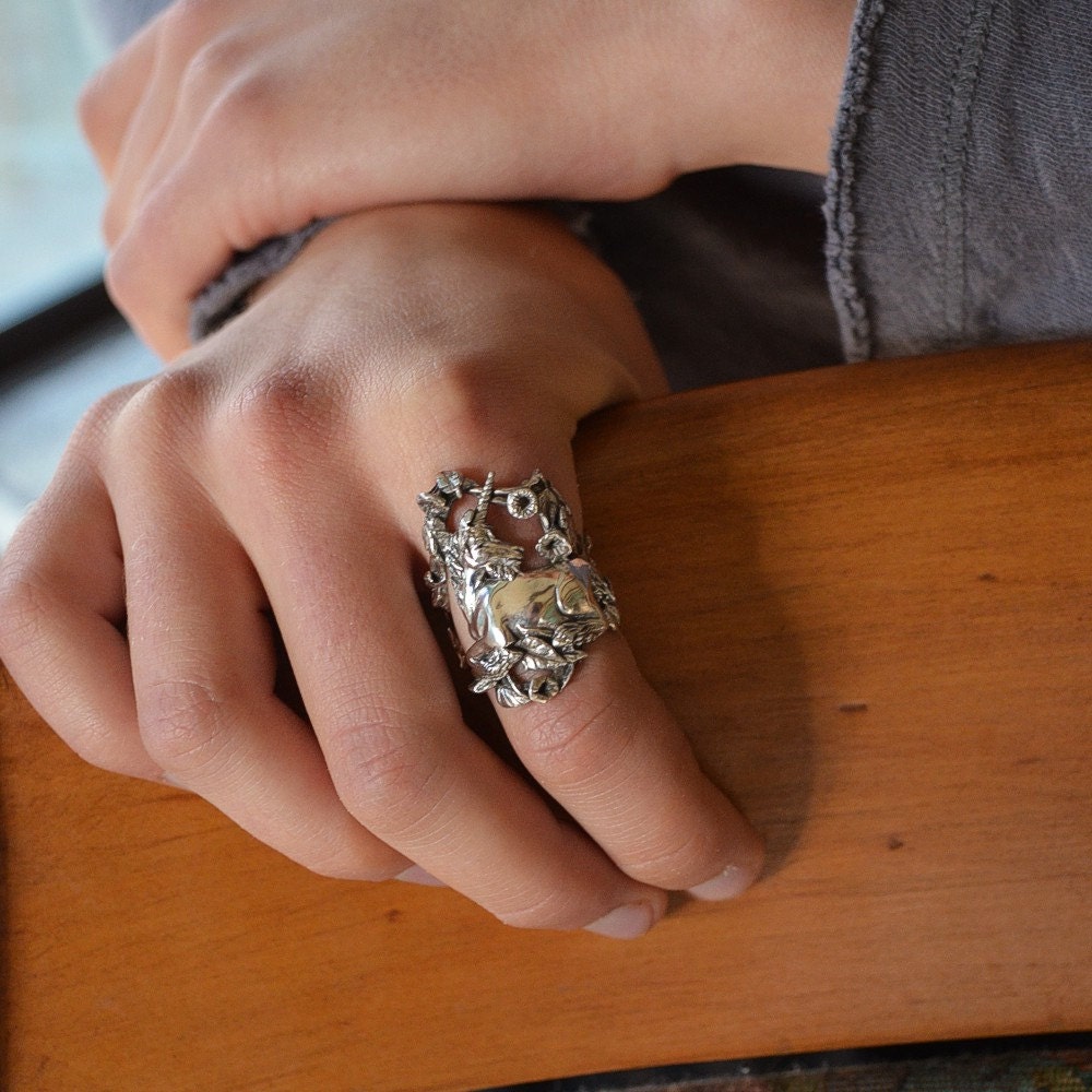 Sterling Silver Unicorn Ring Magical Fantasy Jewelry - Etsy