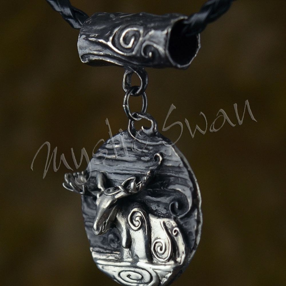 Moose Necklace Moose Medallion Sterling Silver Animal | Etsy