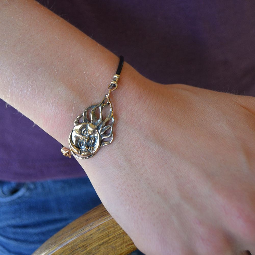 Fantasy Bracelet With Mystical Sun & Moon in Silver and Bronze - Etsy