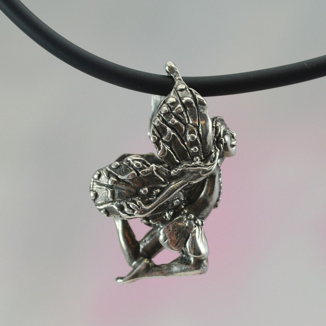 Sterling Silver Faerie Pendant, Small Flying Faerie - Etsy