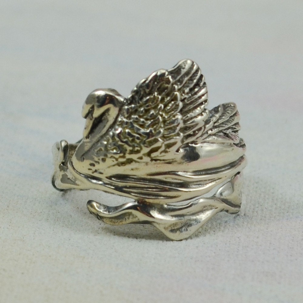 Swan Ring Sterling Silver Animal Jewelry Renaissance Swan - Etsy