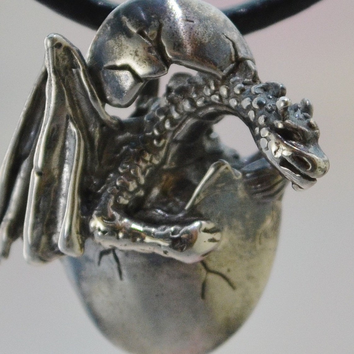Dragon Necklace Sterling Silver Fantasy Jewelry Dimensional - Etsy
