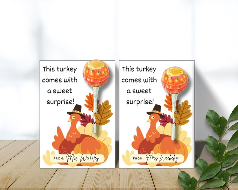 Turkey Lollipop Holder, Thanksgiving Favors, Friendsgiving Favors ...