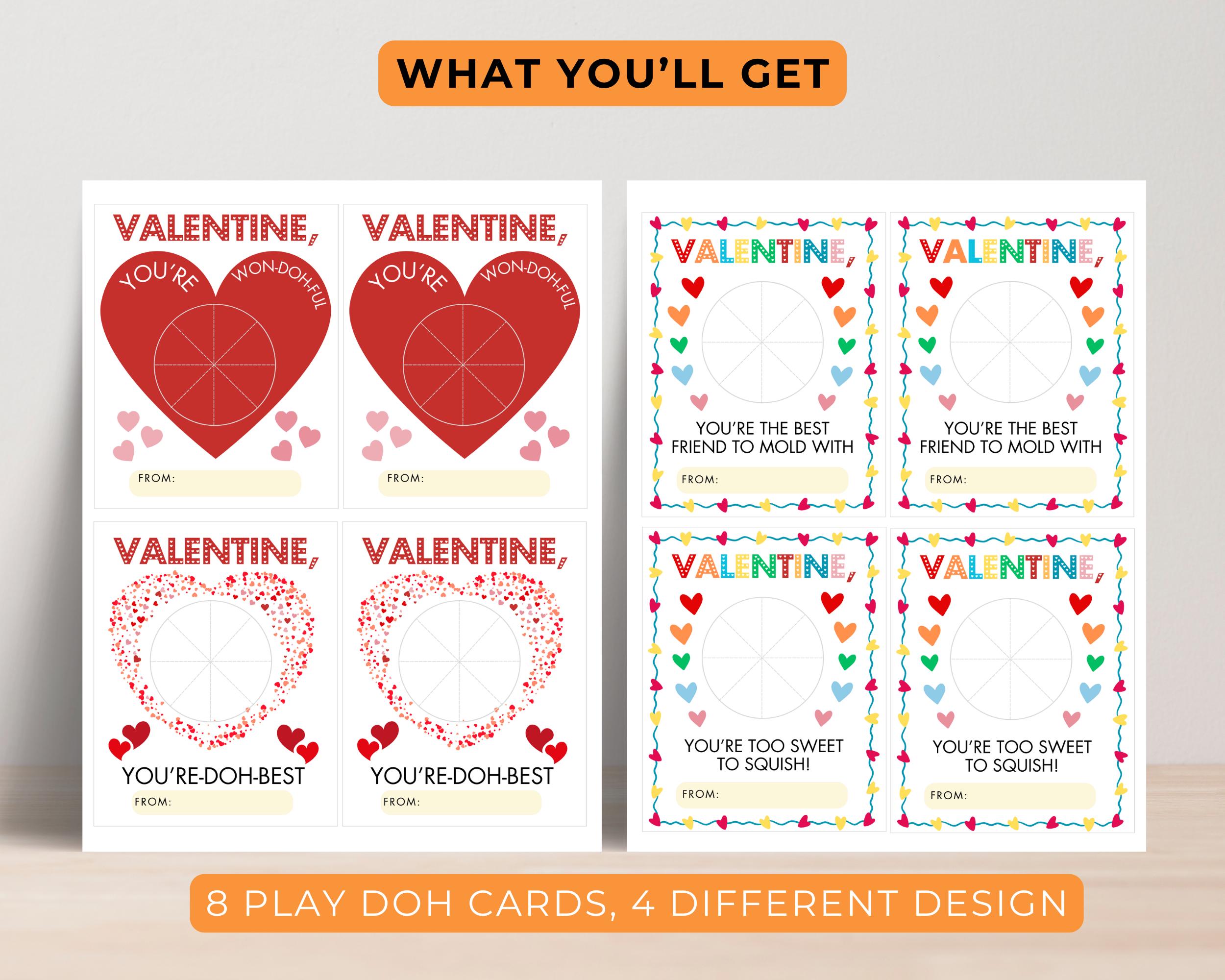 Play Doh Valentine Cards Holder, Printable Candy Free Valentines Day ...