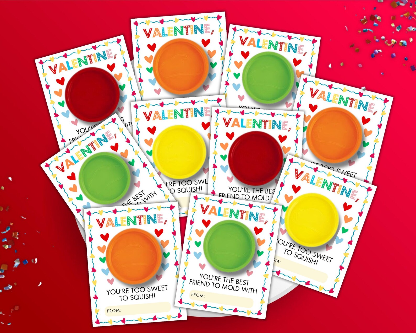 Play Doh Valentine Cards Holder, Printable Candy Free Valentines Day ...