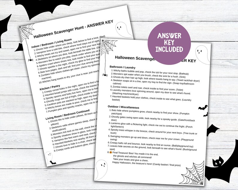 Halloween Scavenger Hunt Printable Indoor Outdoor Treasure Hunt for ...