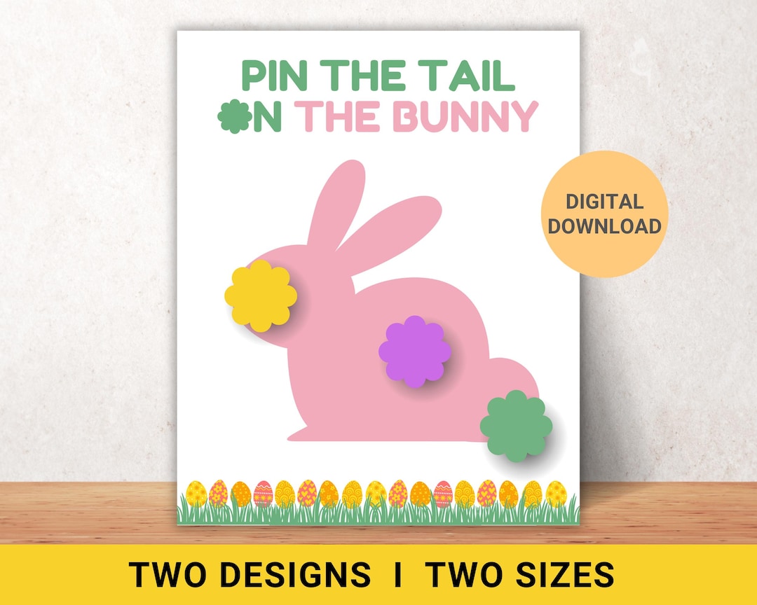 Pin the Tail on the Bunny Easter Printable Game, Pin on Bunny Tail ...