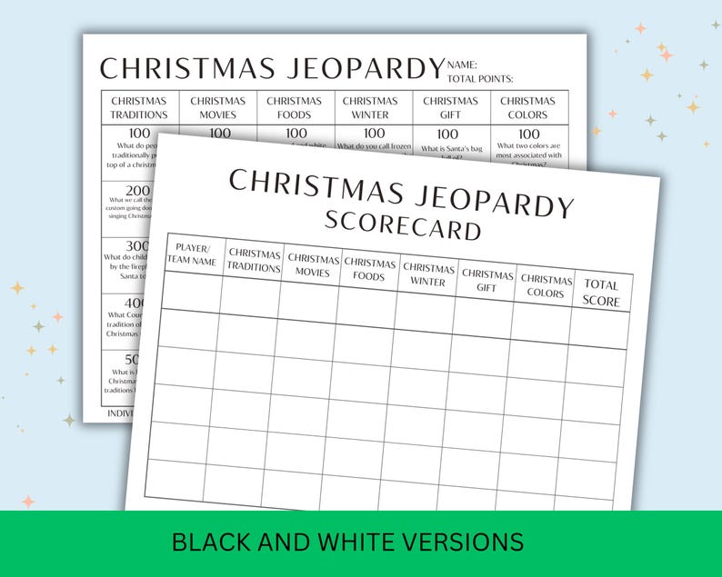 Christmas Jeopardy Game, Printable Holiday Trivia, Christmas Office ...