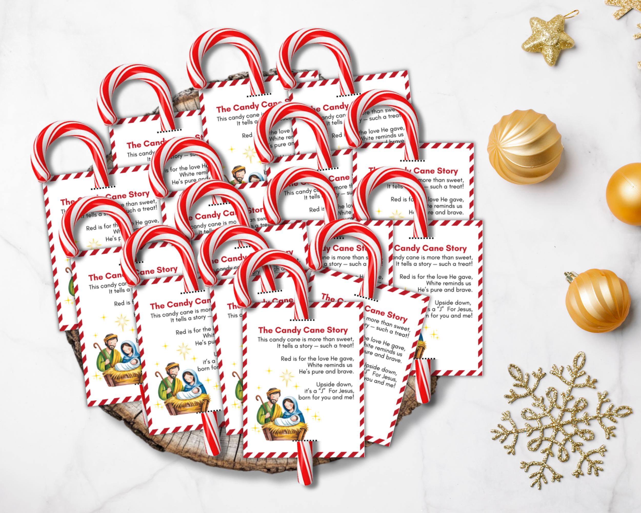 The Candy Cane Story Holder Printable, Christian Nativity Candy Cane ...