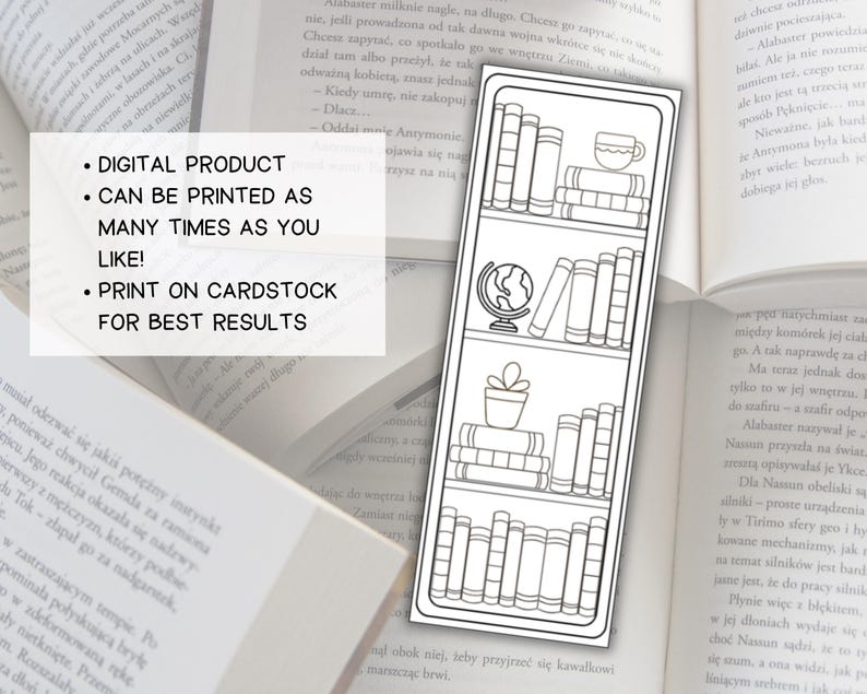 Bookshelf Bookmarks Tracker Printable, Reading Bookmarks Tracker ...