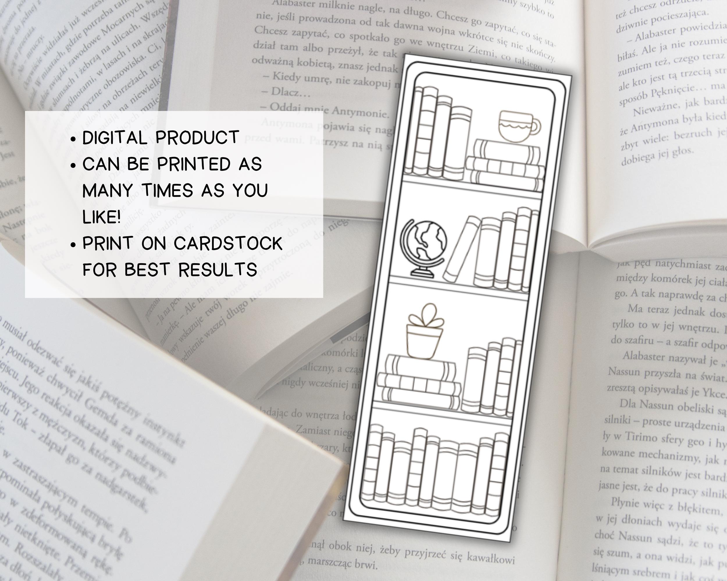 Bookshelf Bookmarks Tracker Printable, Reading Bookmarks Tracker ...