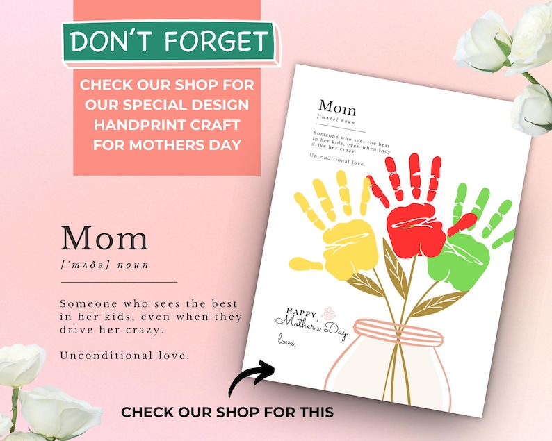 Printable Fingerprint Bookmark for Mother's Day, DIY Fingerprint ...